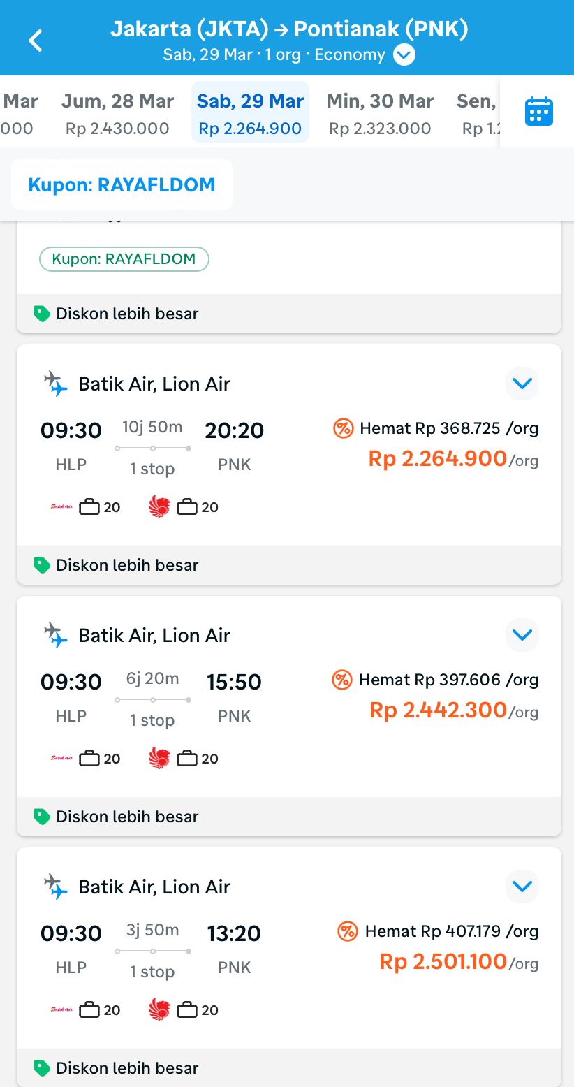 Harga Tiket Pesawat Jakarta-Pontianak Tembus Rp 2 Juta Pada Puncak ...
